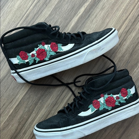 Vans | Shoes | Vans Floral Embroidered Hightop Sneakers | Poshmark